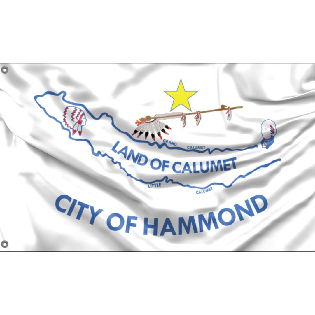 Hammond Flag, Indiana USA Unique Design Print Hiqh Quality Materials ...