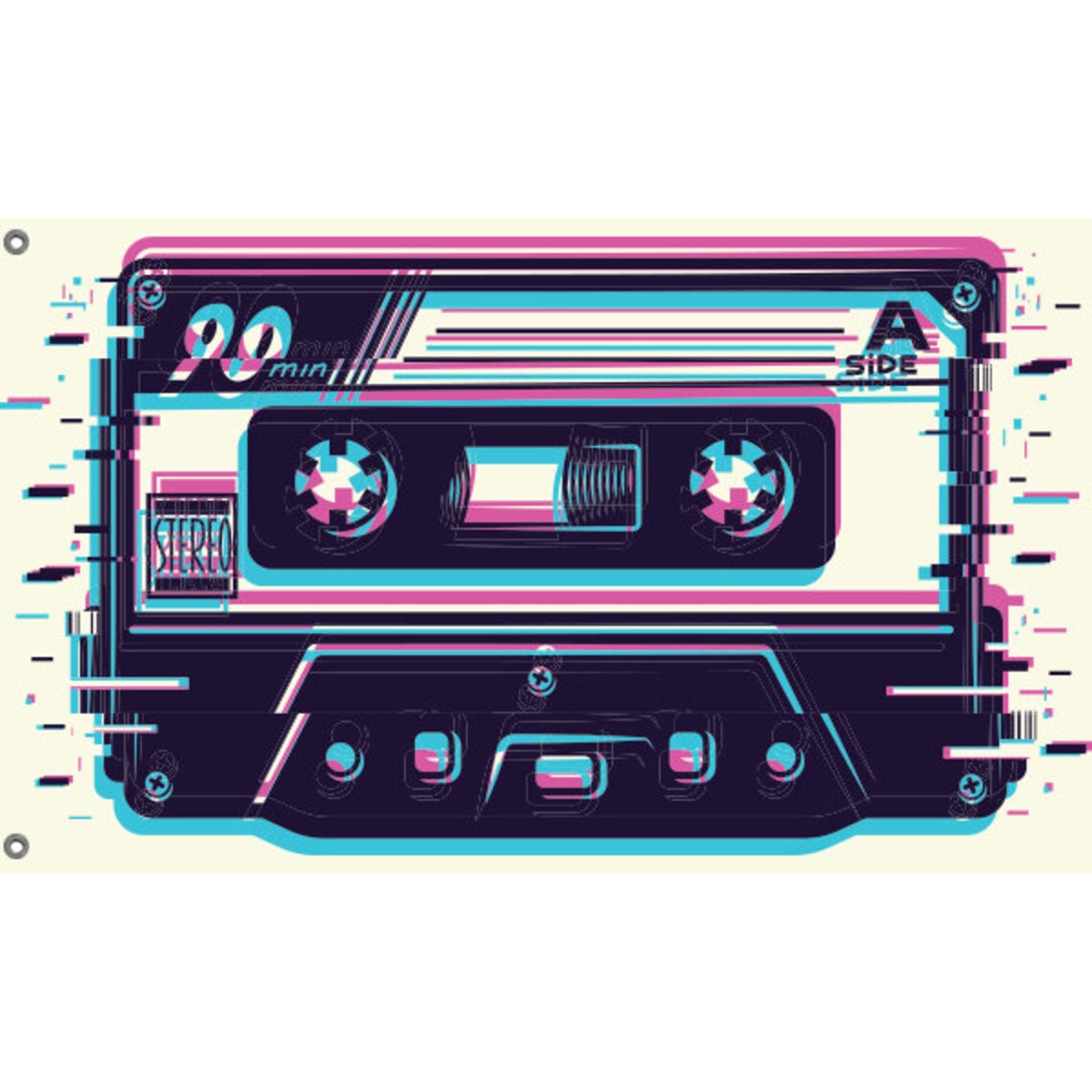 Vaporwave Old Cassette Flag Unique Print 3x5 Ft / 90x150 Cm - Etsy