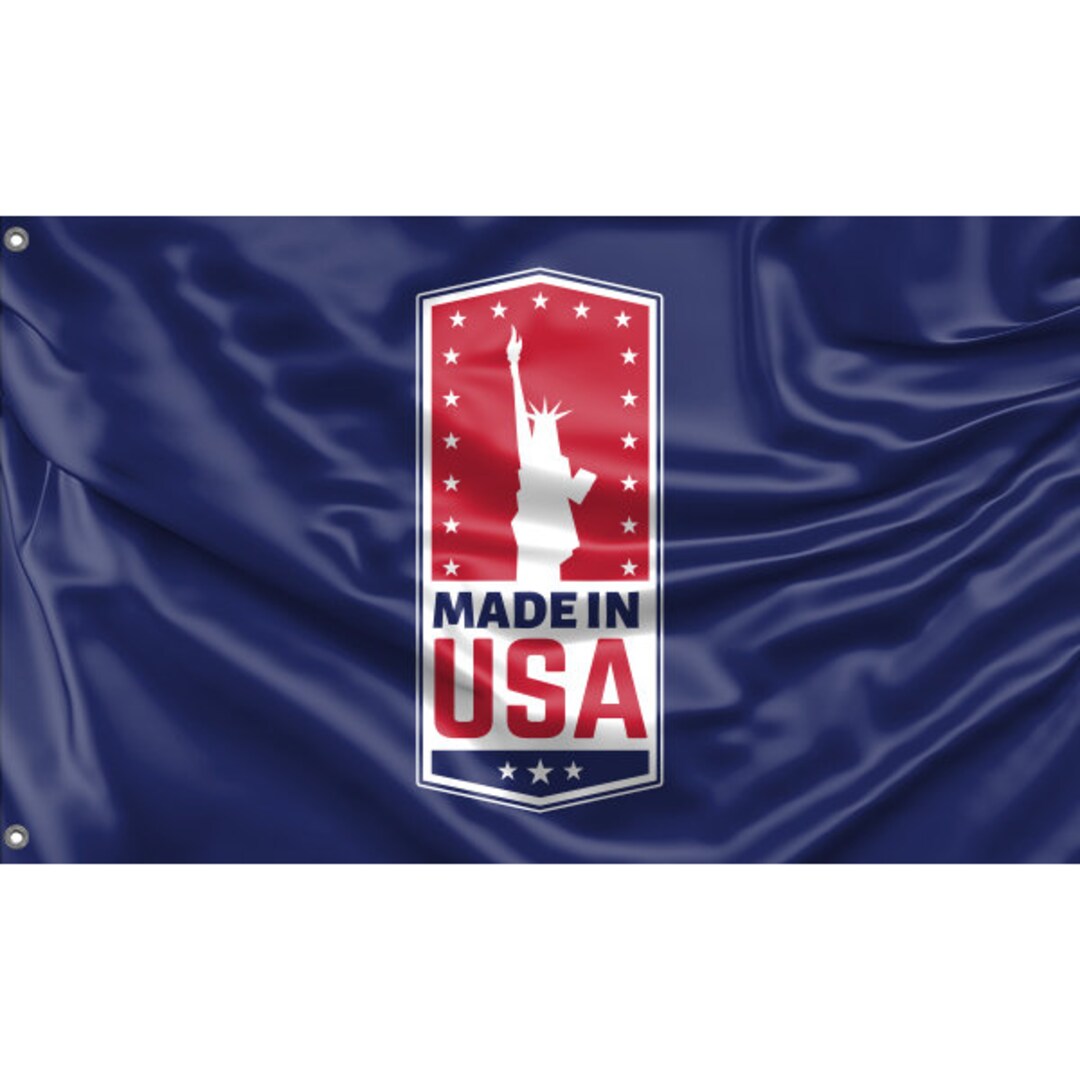 Blue Made in USA Flag Unique Design Print Hiqh Quality Materials Size ...