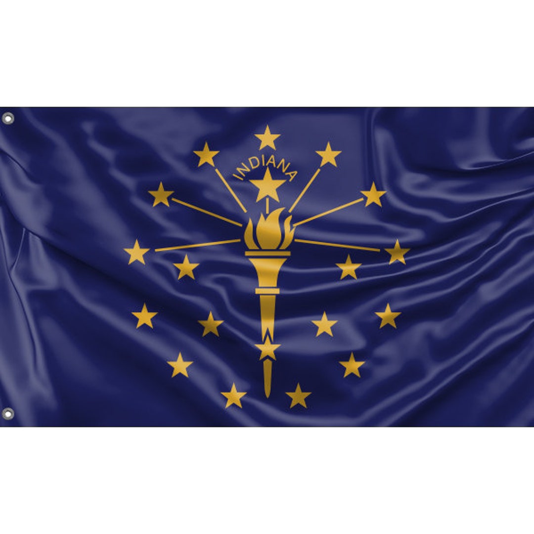 Flag of Indiana State Unique Design Print High Quality Materials Size ...