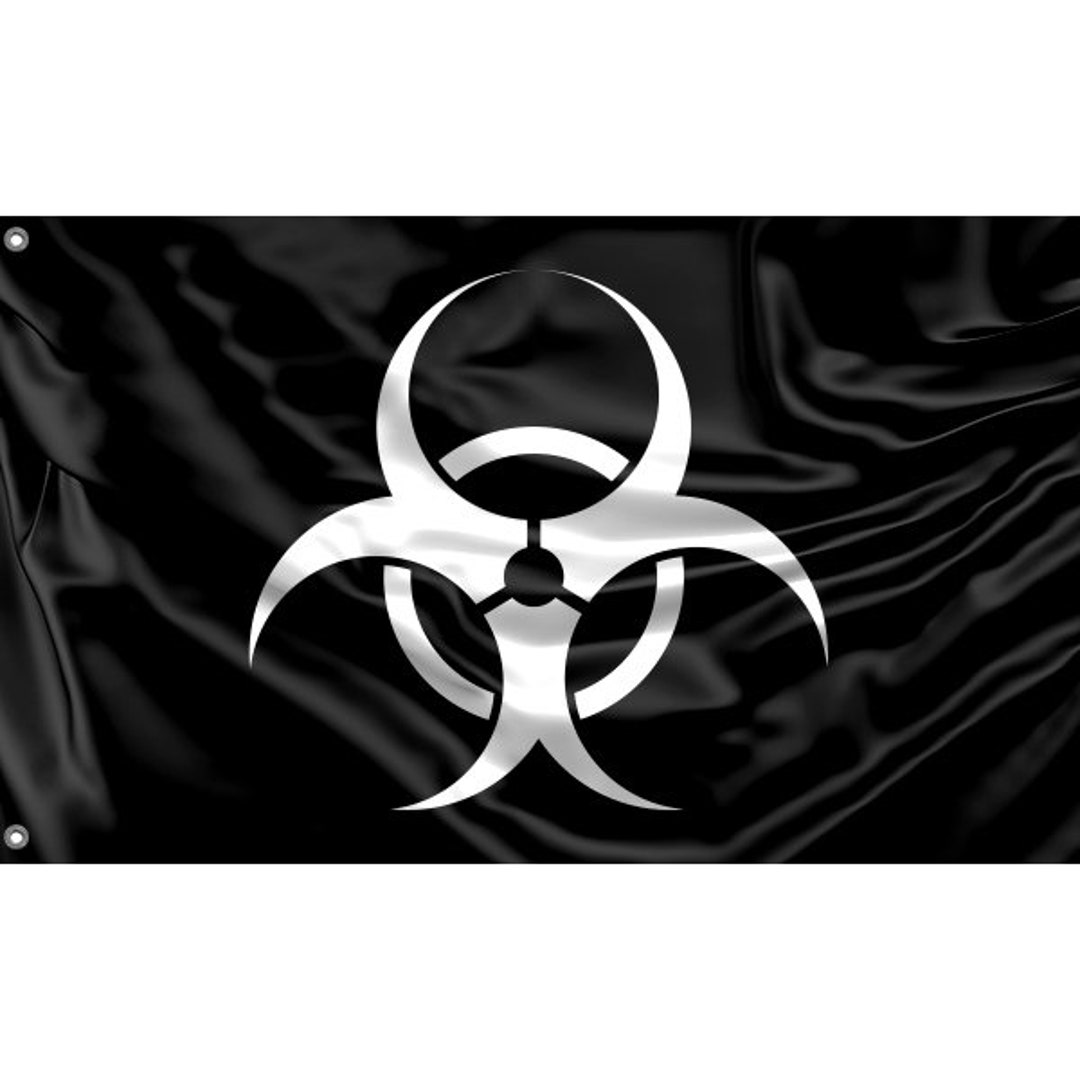 Black Biohazard Flag Unique Design Print Hiqh Quality Materials 5 Sizes ...