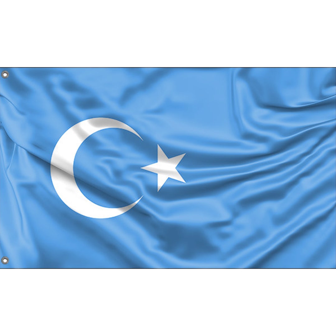 Kokbayraq Uyghurs Flag Unique Design Print High Quality Materials 5 ...