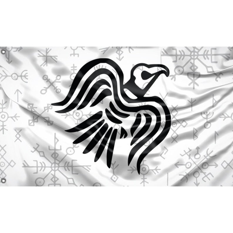 Nordic Viking Raven Flag | Unique Design Print | Hiqh Quality Materials ...
