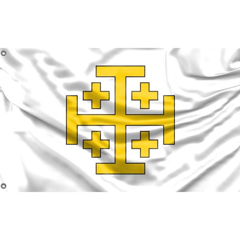 Kingdom of Jerusalem Flag | Unique Design Print | Hiqh Quality ...