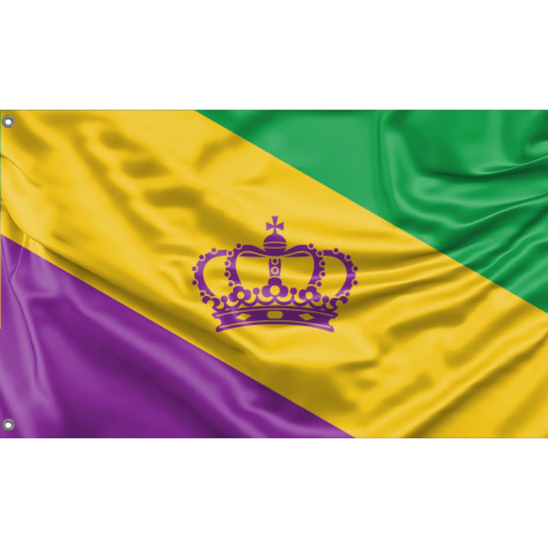 Mardi Gras Crown Variant Flag Unique Print, 3x5 Ft / 90x150 Cm Size, EU ...