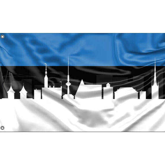 Tallinn Skyline Flag Unique Design Print High Quality - Etsy