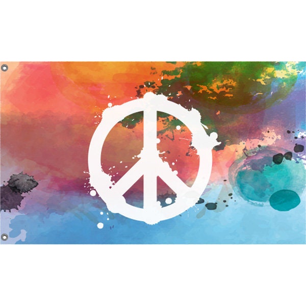 Peace Sign Flag Unique Design Print 4 Hiqh Quality - Etsy
