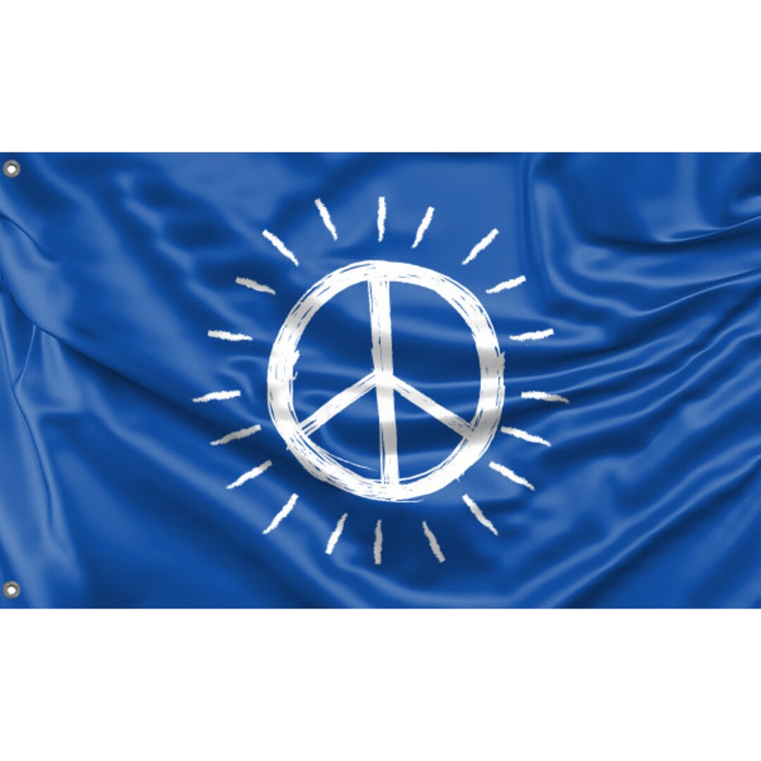 Peace Blue Background Flag Unique Design Print 3 Hiqh Quality Materials ...