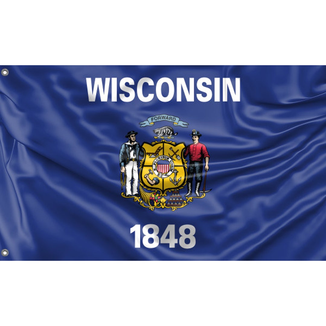 State Flag of Wisconsin, USA, Unique Print, 3x5 Ft / 90x150 Cm Size, EU ...