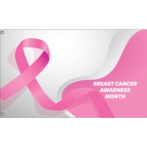 Breast Cancer Awareness Month Flag | Unique Design Print | High Quality ...
