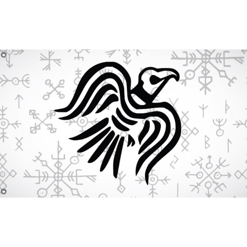 Nordic Viking Raven Flag Unique Design Print Hiqh Quality - Etsy
