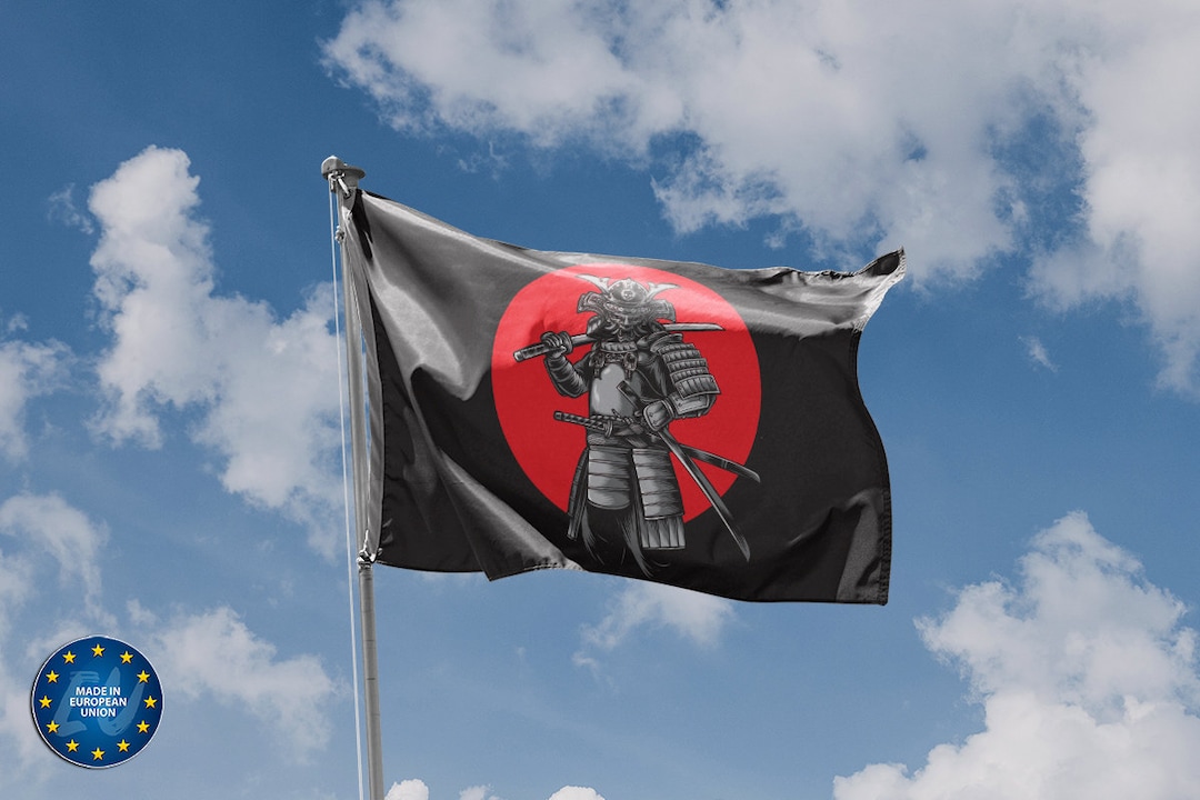 Samurai Warrior With Facemask Flag | Unique Design Print | High Quality ...