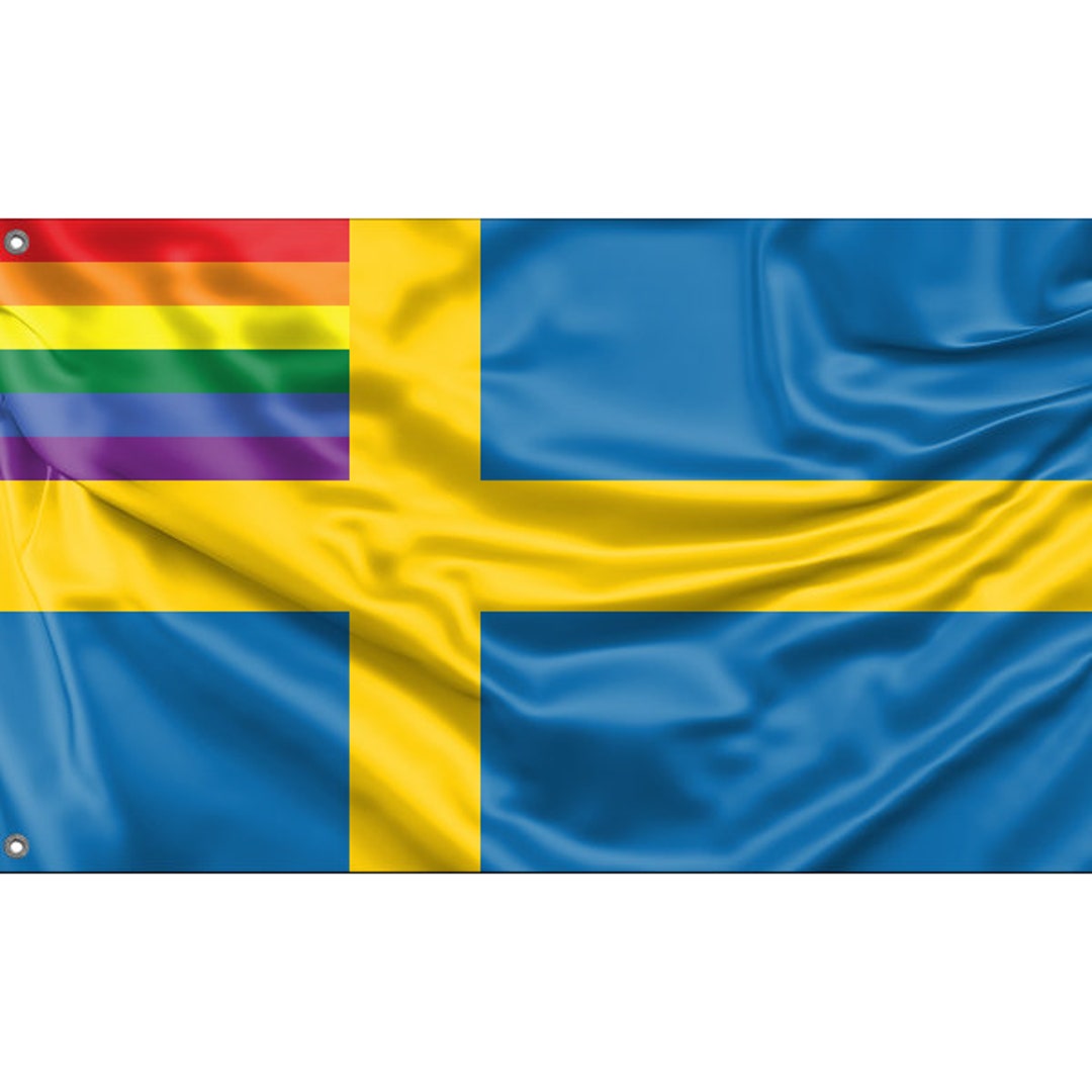 Sweden LGBTQ Flag Unique Design Print High Quality Materials Size 3x5 ...