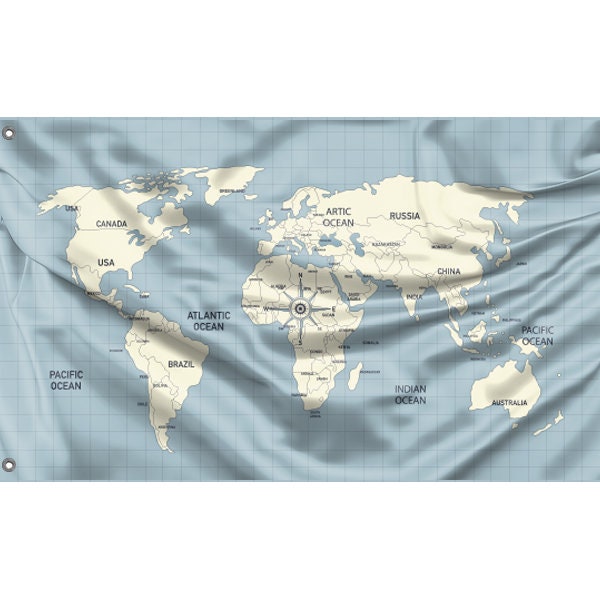 World Map Flag Unique Design Print Hiqh Quality Materials - Etsy