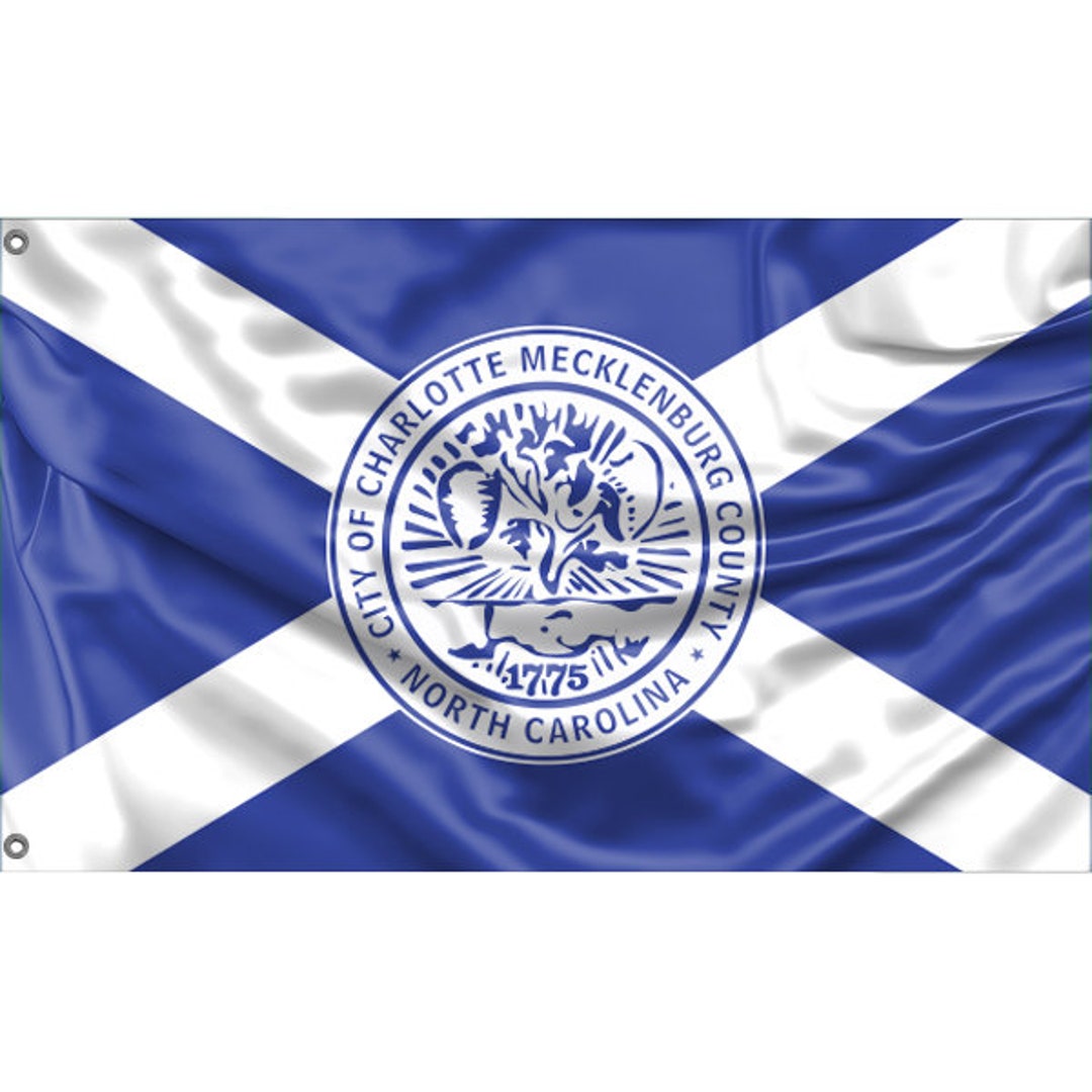 Charlotte Flag, North Carolina USA Unique Design Print Hiqh Quality ...