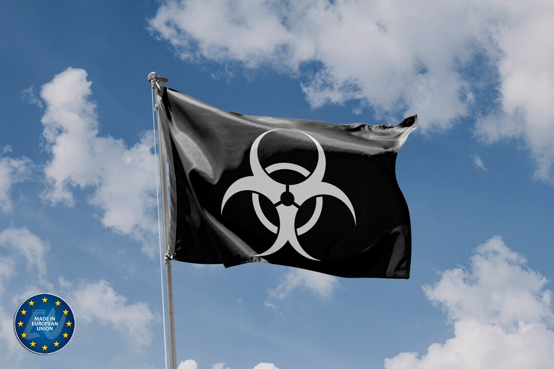 Black Biohazard Flag | Unique Design Print | Hiqh Quality Materials | 5 ...