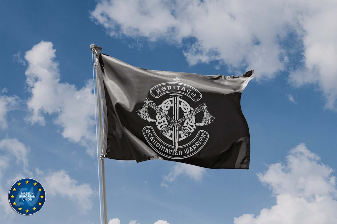 Scandinavian Warrior Heritage Viking Flag | Unique Design Print | High ...