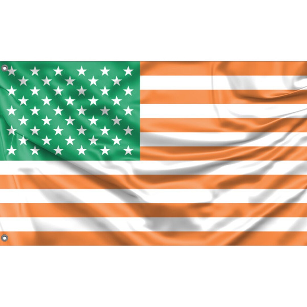 Irish American Flag Unique Design Print High Quality Materials 5 Sizes ...