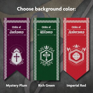 Medieval Style Personalized Family Banner Wall Hanging With Ordin Cross ...