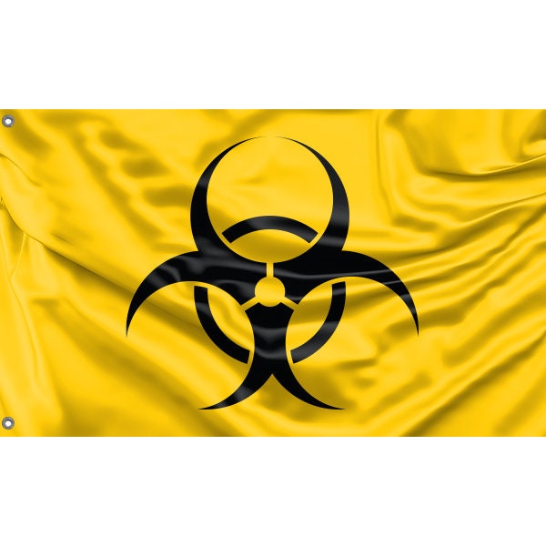 Yellow Biohazard Flag Unique Design Print Hiqh Quality - Etsy
