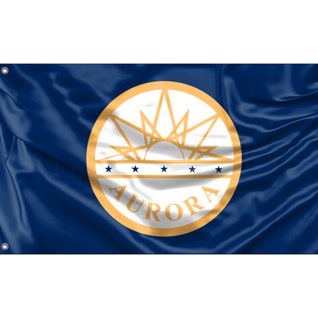 Aurora Flag, Colorado USA Unique Design Print Hiqh Quality Materials Size 3x5 Ft / 90x150 Cm ...