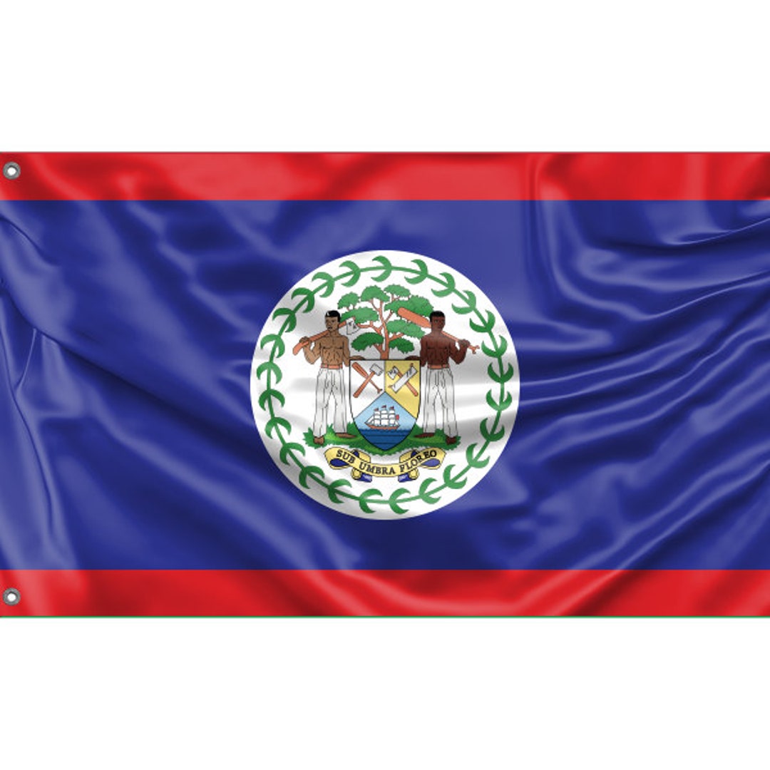 Flag of Belize Unique Design Print High Quality Materials 5 Sizes Made ...