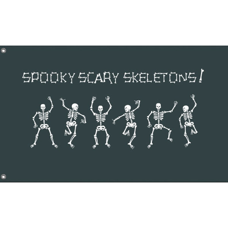 Spooky Scary Skeletons Flag Unique Design Print Hiqh - Etsy