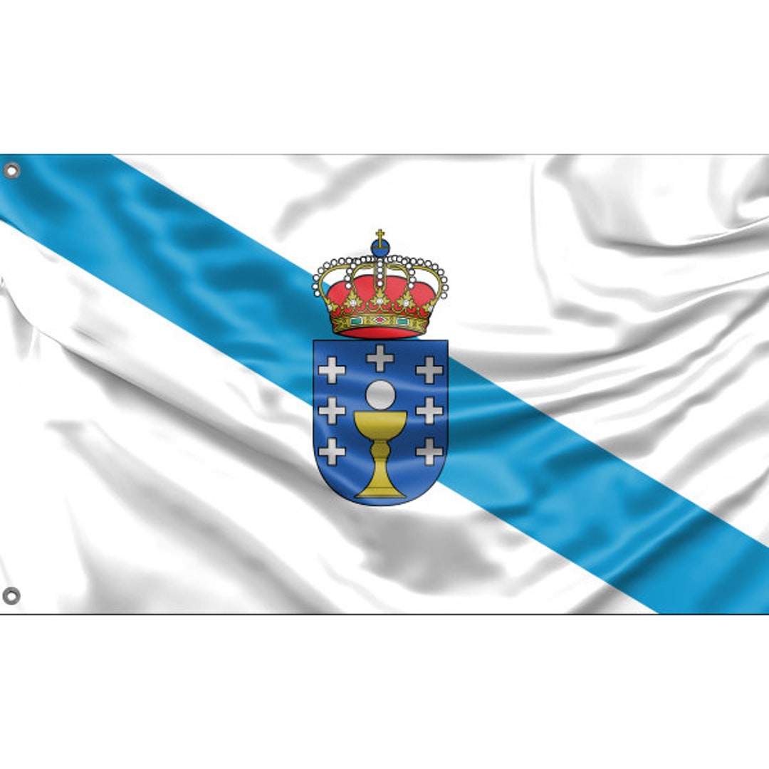 Galicia Flag, Spain Unique Design Print High Quality Materials Size 3x5 ...
