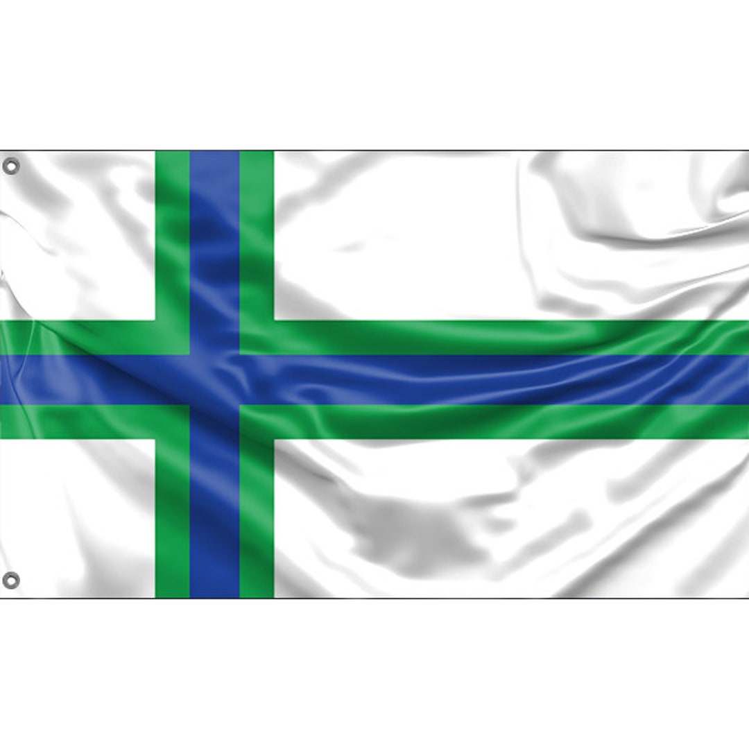 Nordic Flag of Komi Republic Unique Design Print High Quality Materials ...
