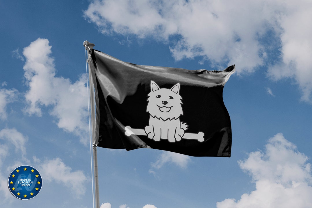 Dog With Bone Flag | Unique Design Print | High Quality Materials ...