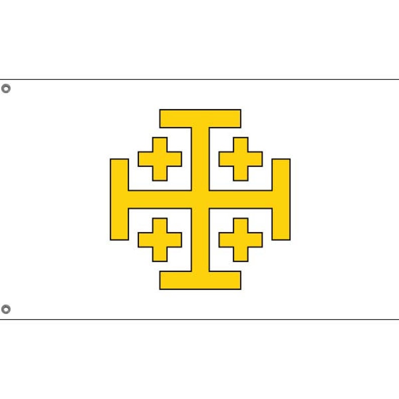 Kingdom of Jerusalem Flag | Unique Design Print | Hiqh Quality ...