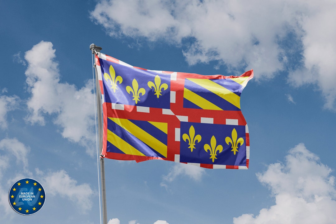 Bourgogne, France Flag Unique Design Print High Quality Materials 5 ...