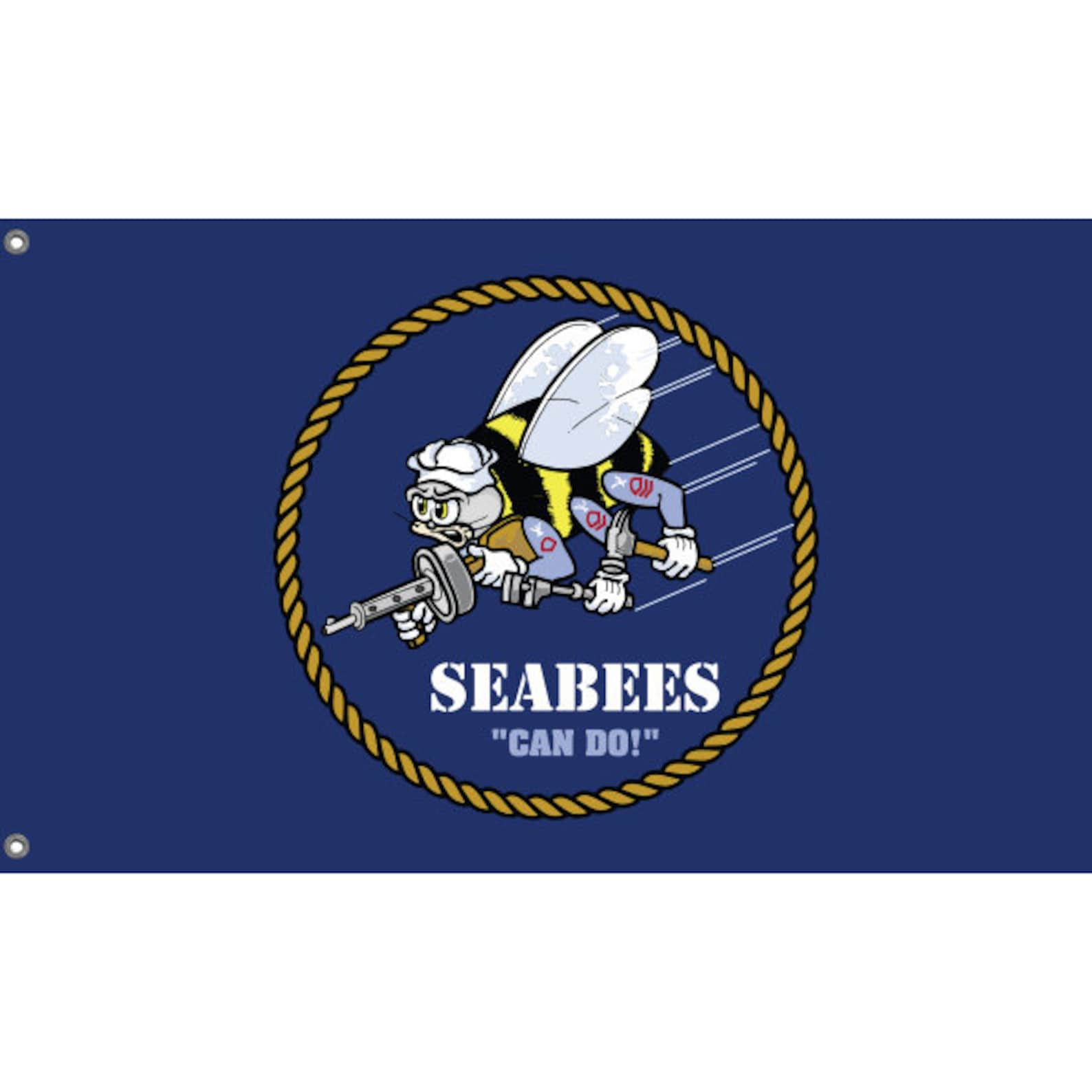 U.S. Navy Seabees Flag | Unique Design Print | High Quality Materials ...