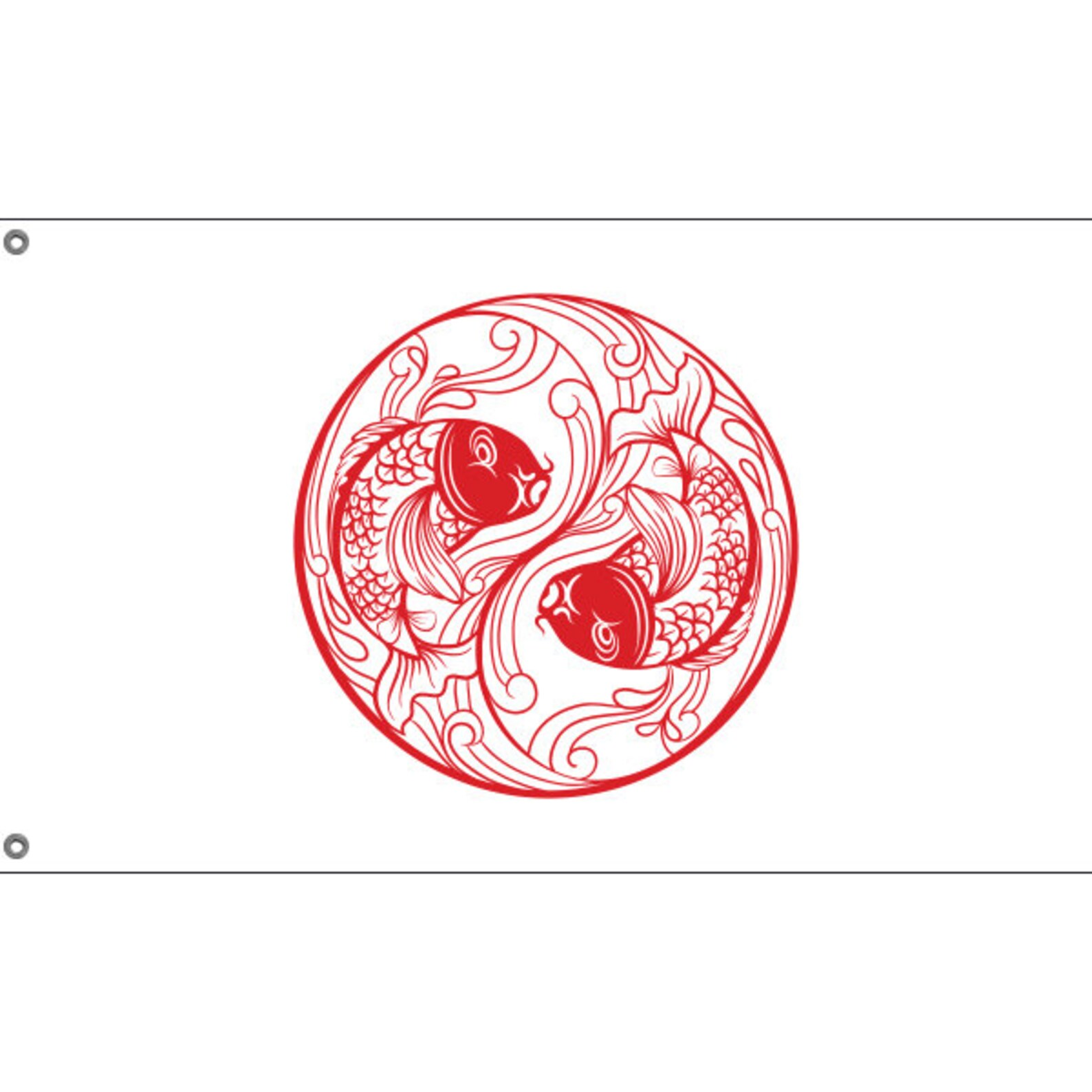 Red Fish Flag Unique Design Print Hiqh Quality Materials | Etsy