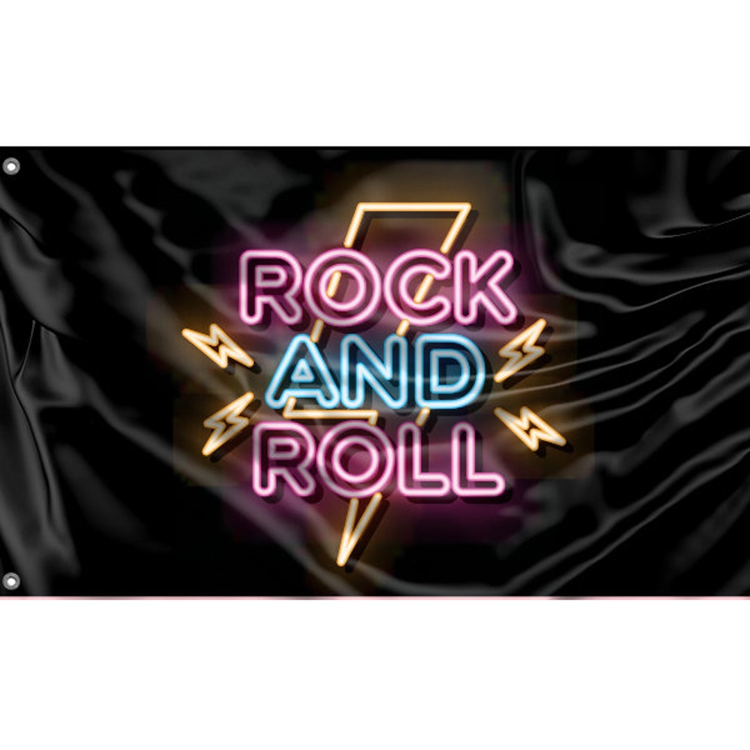 Rock and Roll Flag Unique Print, 3x5 Ft / 90x150 Cm Size, EU Made - Etsy