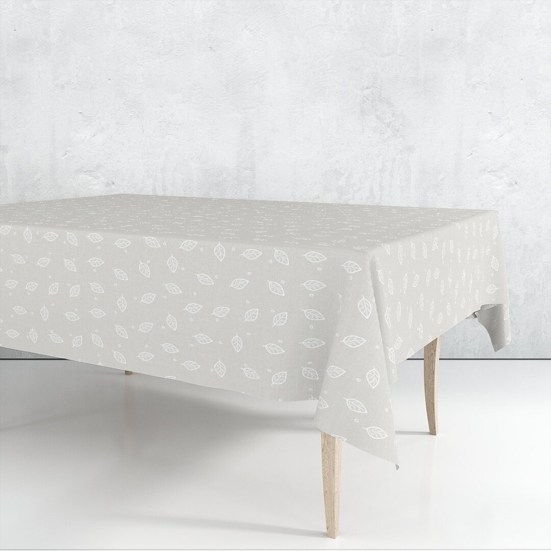Sand Color Leaves Design Tablecloth | Unique Design Table Decor | High ...