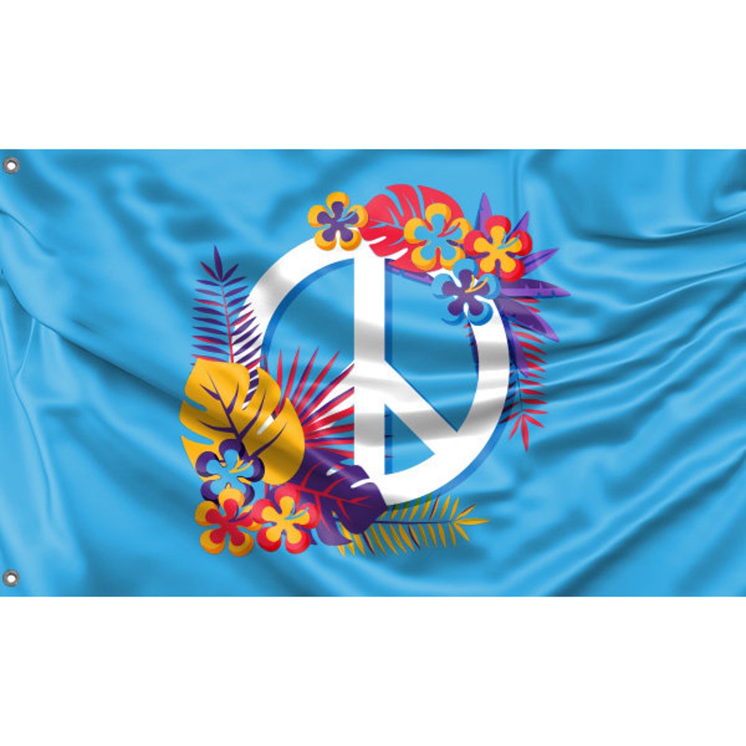 Peace Sign Flag Unique Design Print 3 Hiqh Quality Materials Size 3x5 ...