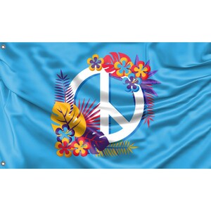 Peace Sign Flag | Unique Design Print 3 | Hiqh Quality Materials | 5 ...