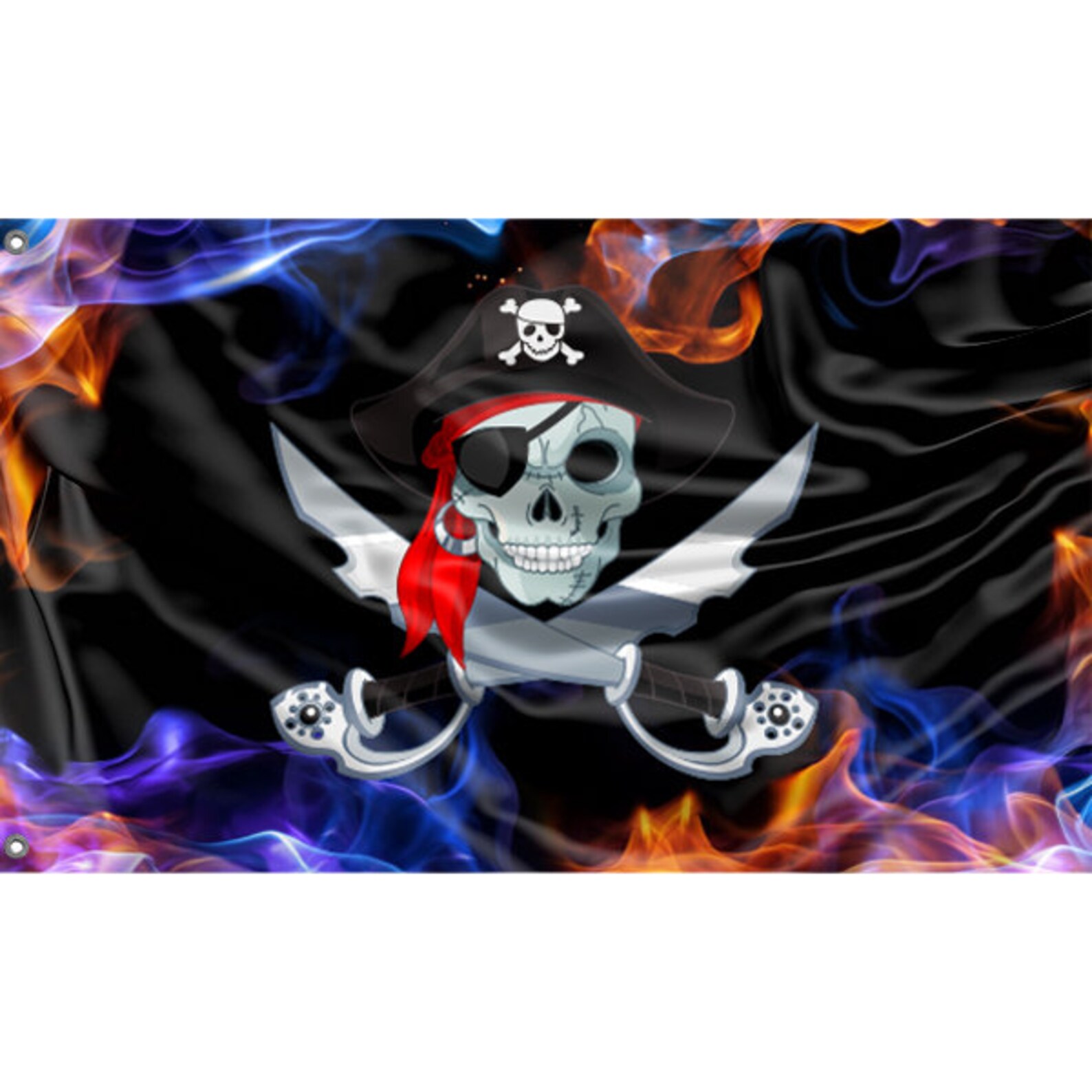 Flaming Pirate Flag Unique Design Print Hiqh Quality - Etsy