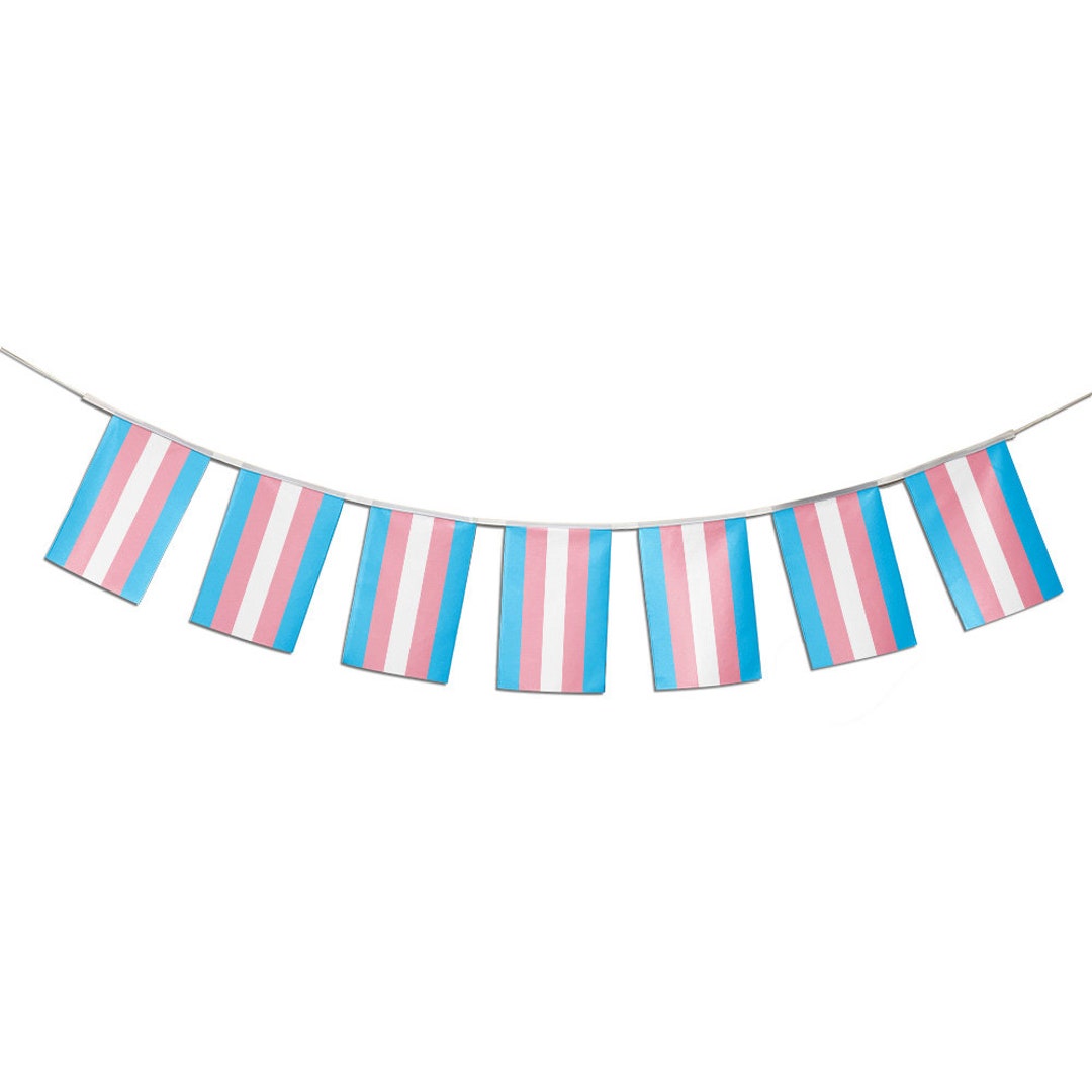 Transgender Pride Flag Garland | Unique Design Home Decor | High ...