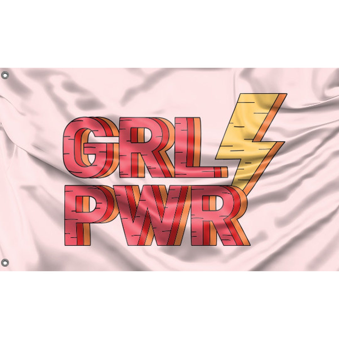 Girl Power Pink Flag Unique Design Print Hiqh Quality Materials Size ...