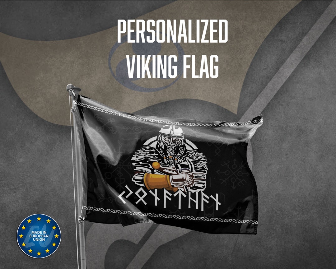 Personalized Viking Flag With Your Text | Unique Design Print | High ...