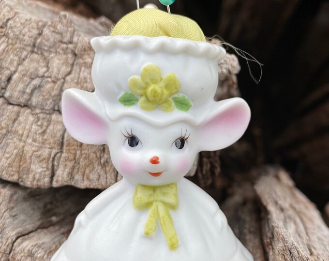 Vintage Lefton Mouse Pin Cushion, Lefton Taiwan, Small Lady Mouse Pin ...
