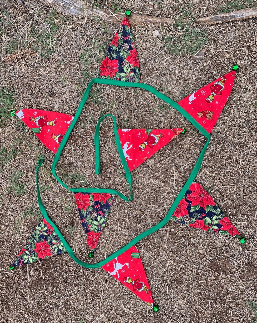 Grinch Christmas Fabric Pennant Flags, 7 Ft Grinch Christmas Fabric ...