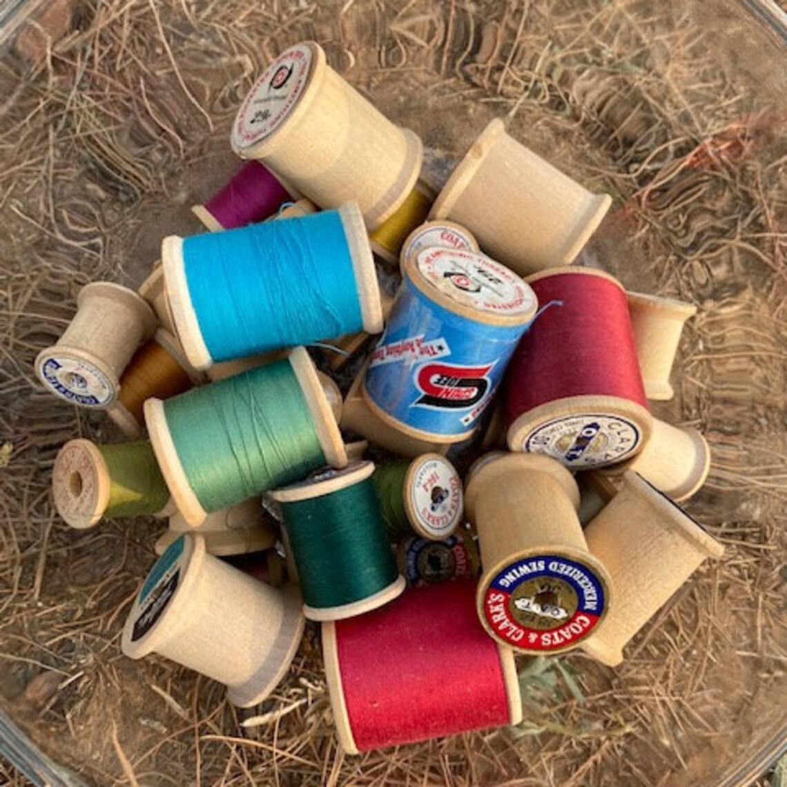 55 Vintage Wooden Spools With and Without Thread Sewing - Etsy