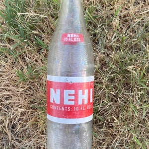 Vintage Nehi 10 Oz. Glass Bottle, Nehi Soda Bottle, Clear Glass Bottle ...