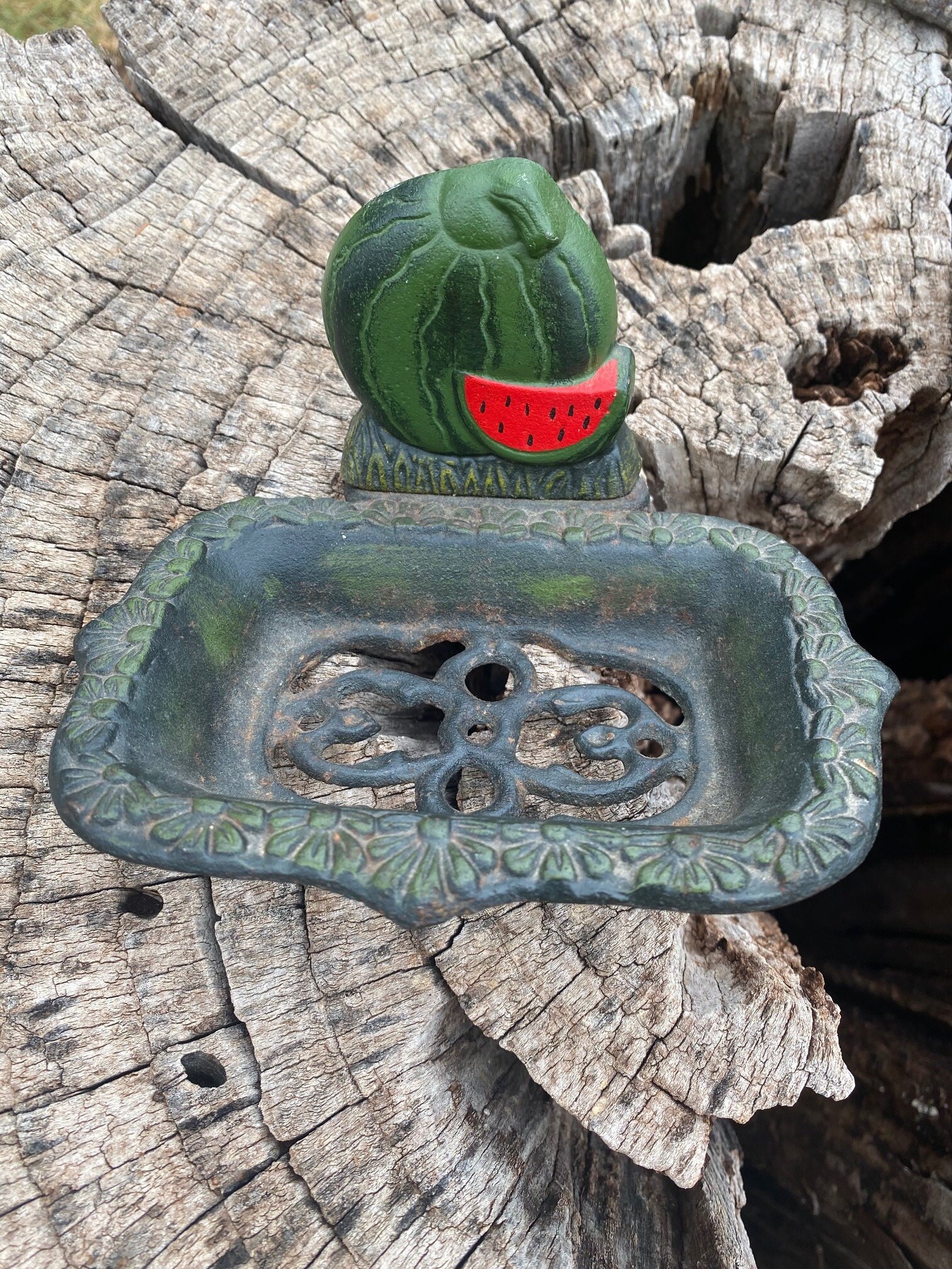 Watermelon Soap Dish Cast Iron Painted Watermelon Dish - Etsy