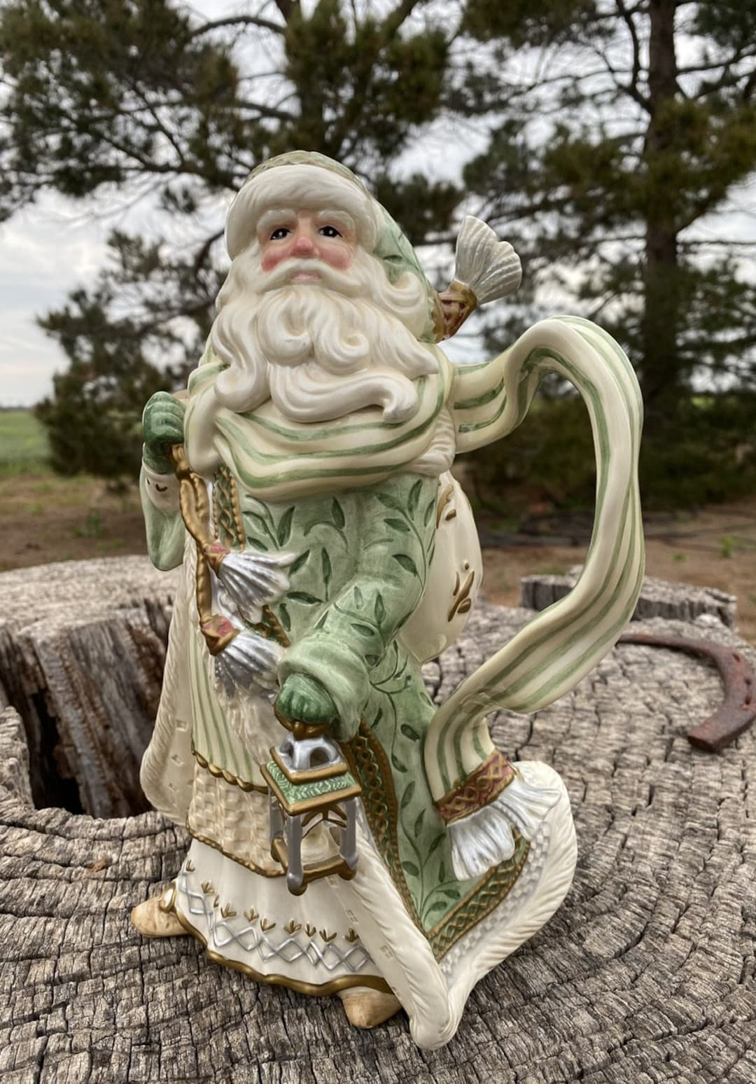 Vintage Fitz and Floyd Santa Pitcher, 12 Tall Gregorian Santa Pitcher ...