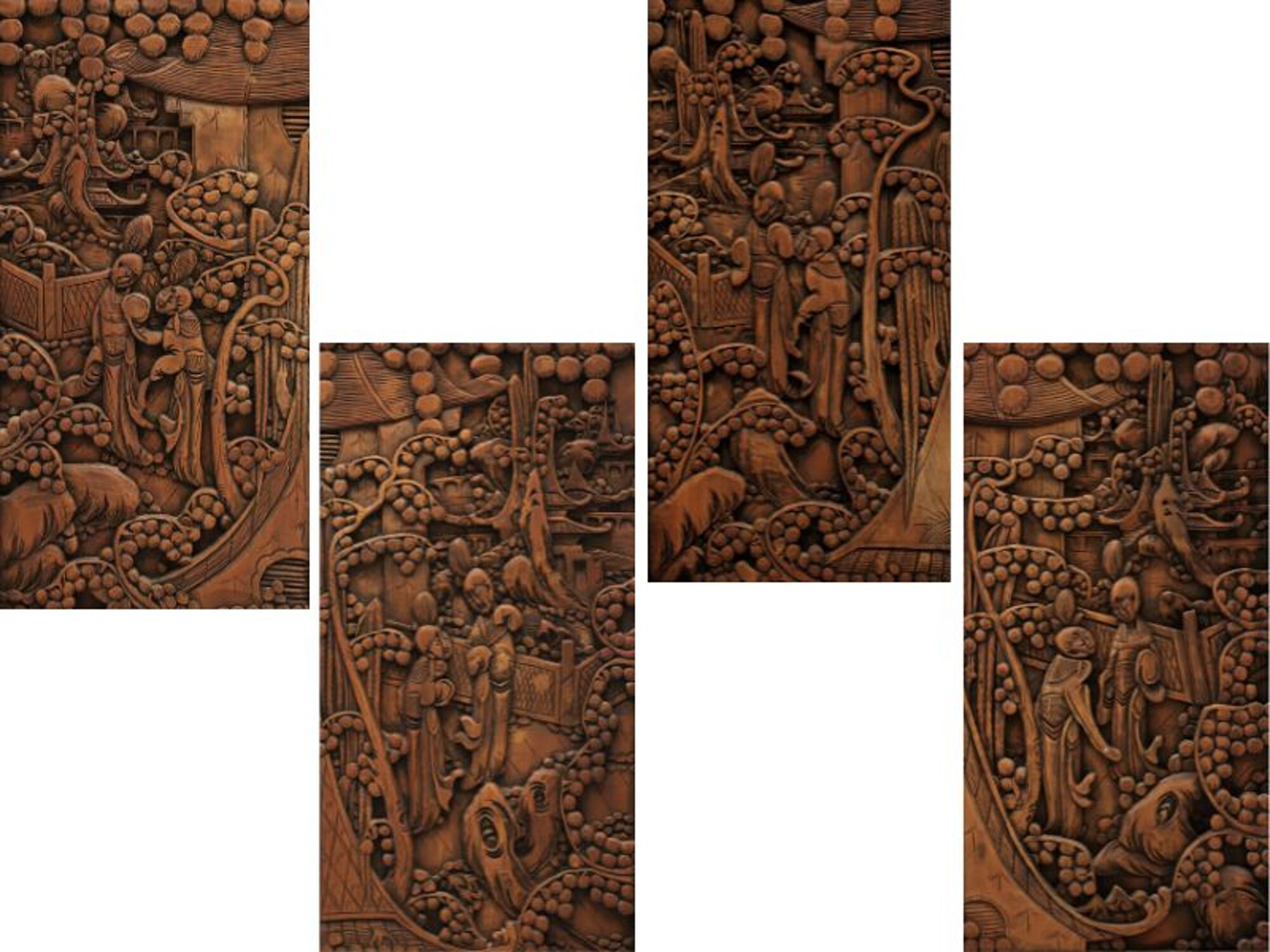 Mid 20th Century Balinese Carved Teak Folding Room Divider Screen - Etsy
