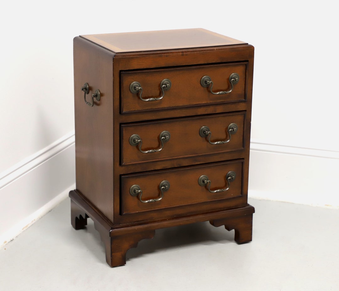 ACCENTS BEYOND Diminutive Banded Mahogany Chippendale Three-drawer ...